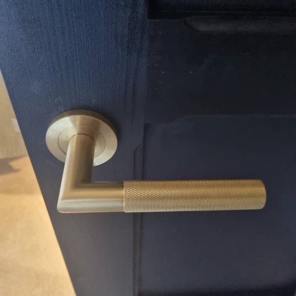 Crown Knurled Lever Door Handle, Crafted From Stainless Steel , a Solid ...