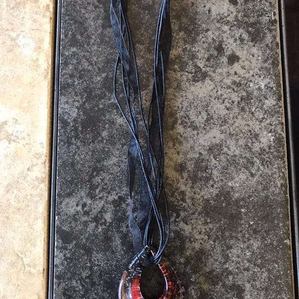 Dual Swirl Heart Pendant Necklace | Glass Heart Pendant | Swirl Heart ...