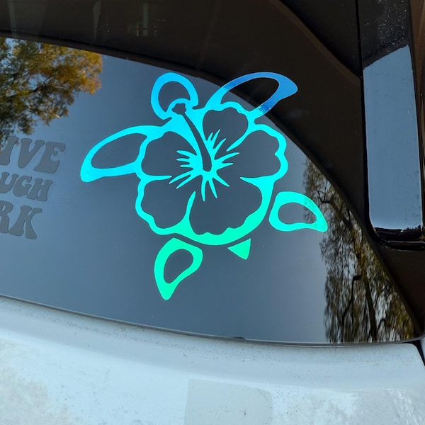 Magical Conch Sea-shell Vinyl Decal Holographic Window Sticker for Cars ...