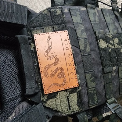 Leather Patch Join or Die Patch Morale Patch Military Airsoft Hook ...