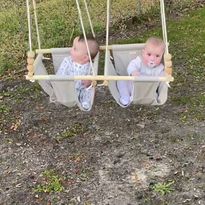Twin's Nutmeg Baby Swing Indoor, Twin's First Birthday Gift, Twin's ...