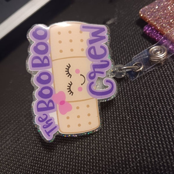 Boo Boo Crew Badge Holder Cute Bandaid Badge Reel for Pediatric Nurses ...