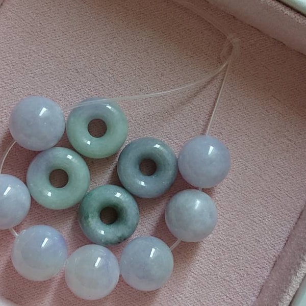 Loose Jade Beads, Genuine Type A Jade, Loose Gemstone, Hole Drilled ...