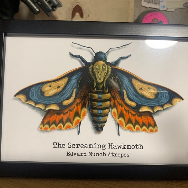 Edvard Munch's the Scream Hawkmoth Painting Print 6x8 | Framed ...