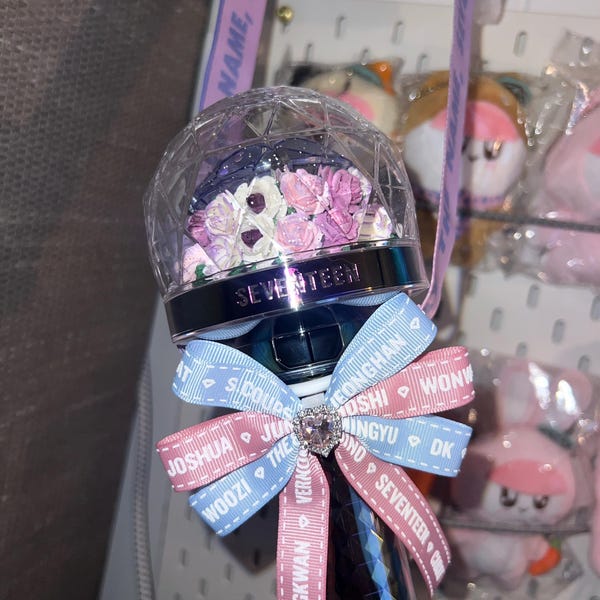 SEVENTEEN SVT Caratbong Ribbon Bow Keychain Pendant Light Stick Lanyard ...