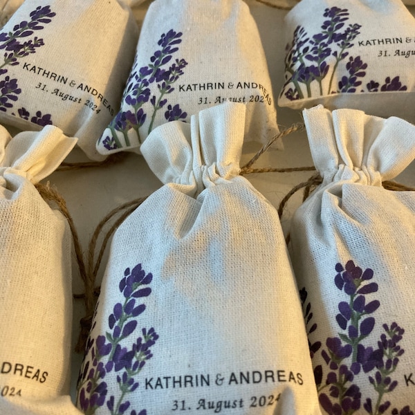 Personalized Lavender Sachet Favor | Custom Name Wedding, Engagement ...
