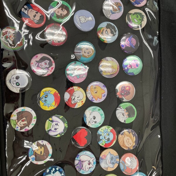 Undertale BUTTON Set - Frisk Toriel Sans Papyrus Undyne Alphys Blooky ...