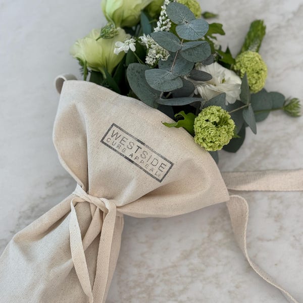 Fresh Cut Flower Tote, Lay Flat Flower Carrier With Pocket, Canvas Bag ...