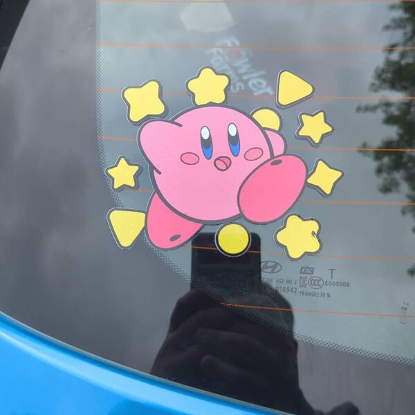 Waterproof Kirby Decal for Car | Cute Video Game Laptop Sticker | Vinyl ...