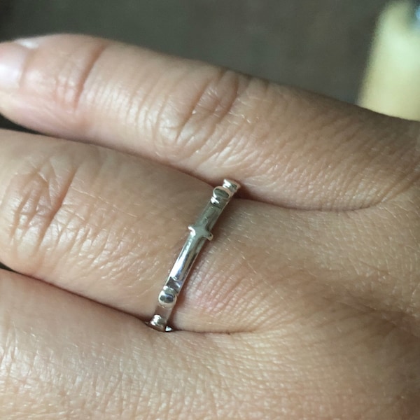 Sterling Silver Rosary Ring, Prayer Ring, First Communion Ring ...