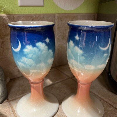 Vintage Handmade Pottery Pitcher With Seashells and Beach Aesthetic, 6 ...