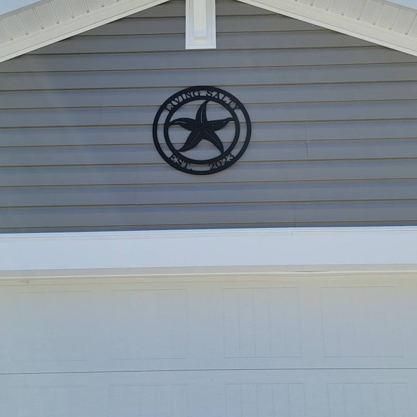 Personalized Starfish Metal Sign: Beach House Decor - Etsy