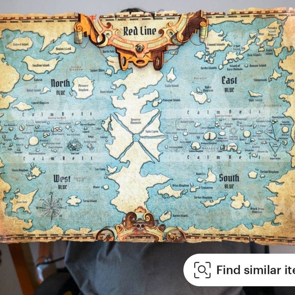 Anime One Piece World Map: Canvas Scroll, Fan Art Gift - Etsy