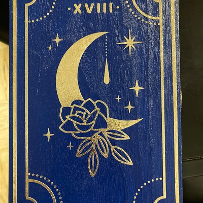 Tarot Card Box Wooden, Moon Tarot Card Deck Holder, Wood Box for ...