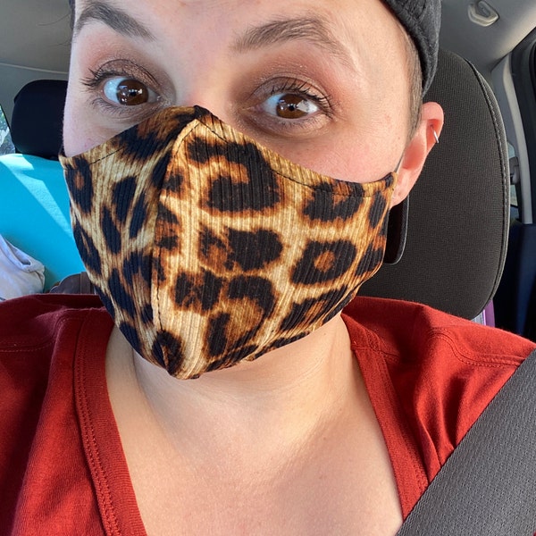 Animal Print Face Mask Reusable, Washable, Handmade Contour Fitted ...