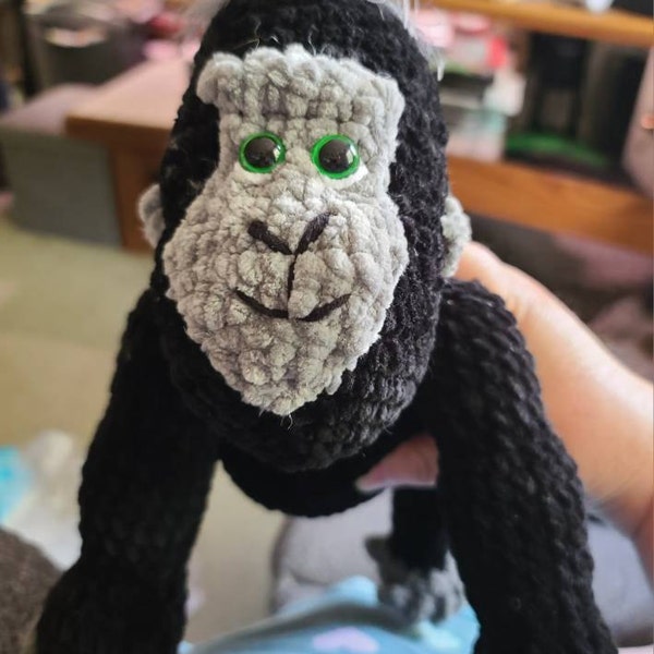 Crochet Gorilla, Monkey Crochet Pattern, Baby Gorilla Pattern, Plush ...