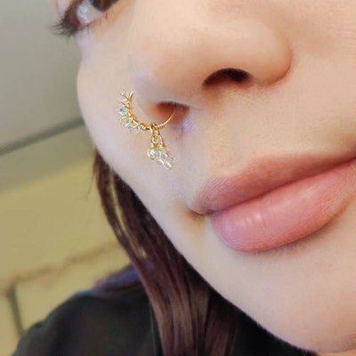 Bead Wrapped Nose Cuff / Faux Nose Ring - Etsy