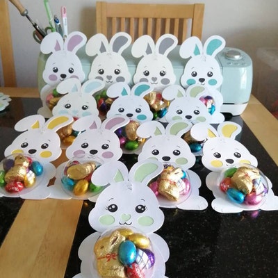 WITH Dotted Opening Easter Bunnies Candy Holder Digital Files Candy Svg studio Cute Bunny - Etsy