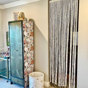 Macrame Curtain Macrame Black Curtain Customizable Macrame Living Room ...