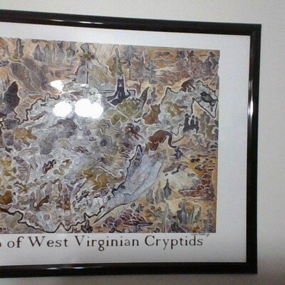 West Virginia Cryptozoology Monster Map - Etsy