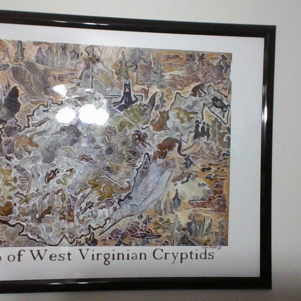 West Virginia Cryptozoology Monster Map - Etsy