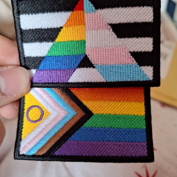 Inclusive Progress Pride Flag Embroidered Patch | LGBT Gay Queer Trans ...