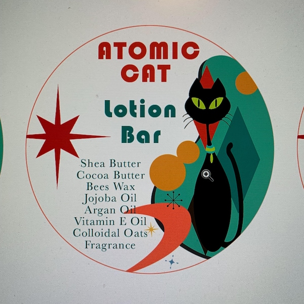 Retro Atomic Cat Poster Mid Century Modern Wall Art Decor, Vintage ...