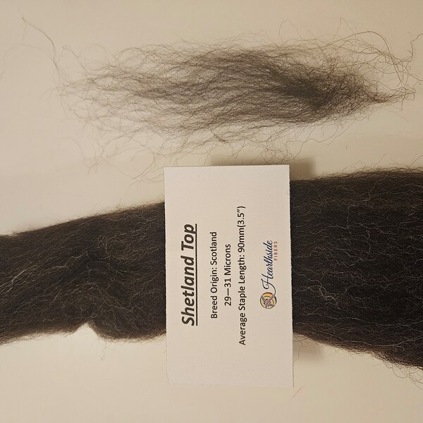 Shetland Roving, Black Shetland Top, 100 Grams of Shetland Top From the ...