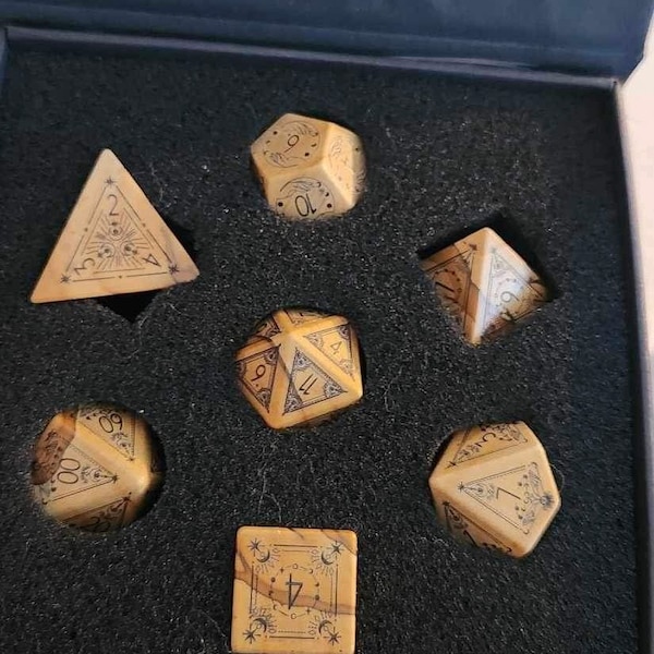 Full Set Picture Stone Dice Set Set Warlock Style - Dungeons and ...