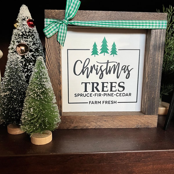 Farm Fresh Trees Farmhouse Christmas Holiday Decor Rustic Sign - Etsy