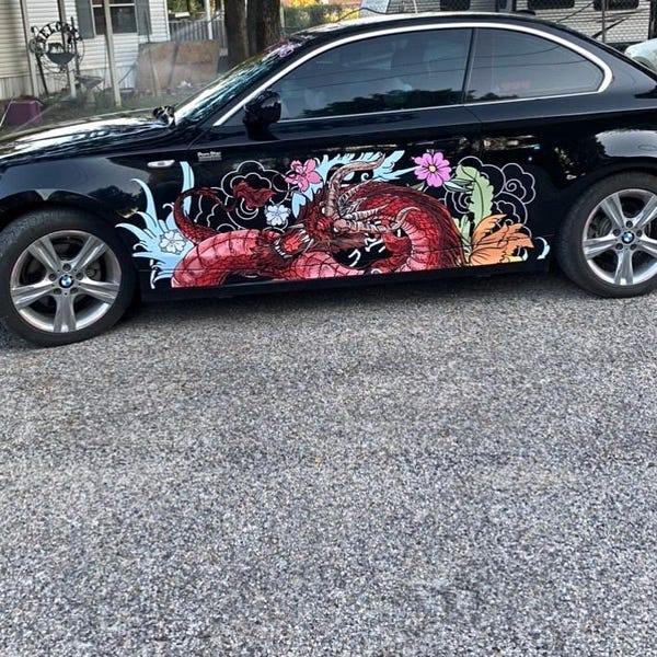 Dragon JDM Samurai Car Decal; Universal Fit Custom Car Decals for All ...