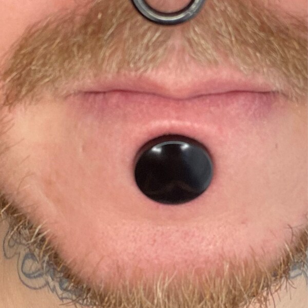 Labradorite Stone Oval Labret Plug for Stretched Lip Piercings Handmade ...