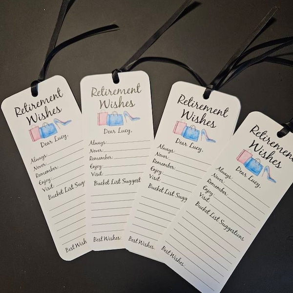 8 Handmade Retirement Wishing Tree Tags / Bookmarks / Retirement Wishes ...