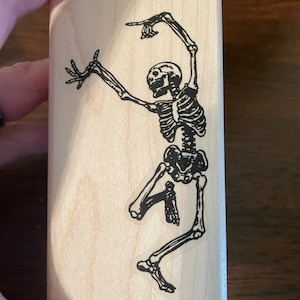 Skeleton Dancing RUBBER STAMP, Halloween Stamp,day of the Dead Stamp ...
