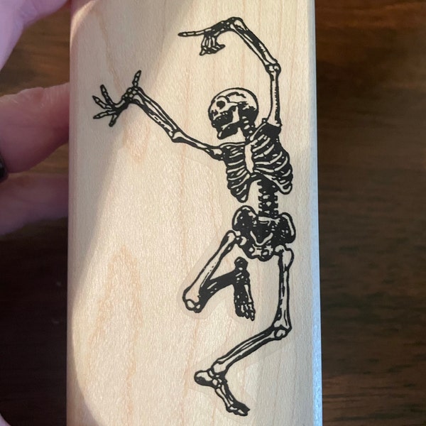 Skeleton Dancing RUBBER STAMP, Halloween Stamp,day of the Dead Stamp ...