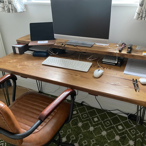 Rustic Desk for Home Office Desk Hairpin Legs Steel Legs Reclaimed Desk ...