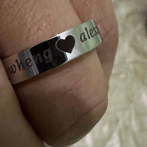 Personalised Infinity Couples Rings, Stainless Steel. 4/6mm. Together ...