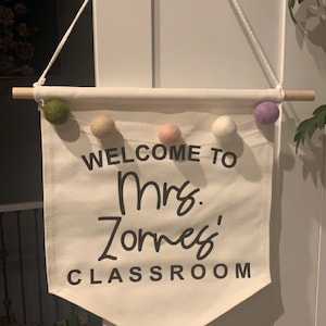 Personalized Teacher Door Hanger Boho Teacher Classroom Banner - Etsy