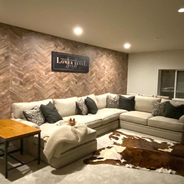 Lower Level Lounge Sign, Custom Lower Level Wall Art, Personalized ...