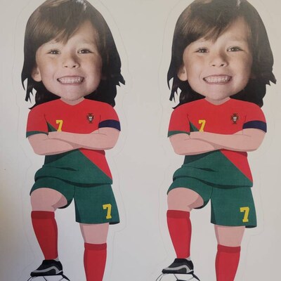 Any Team Soccer Player Cupcake Toppers With Photo, Soccer Birthday ...