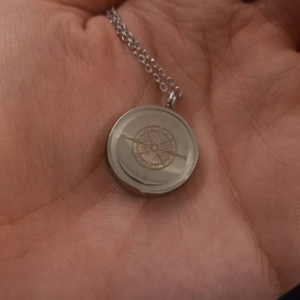 Compass Cremation Necklace for Men Custom Urn Necklace for Ashes ...