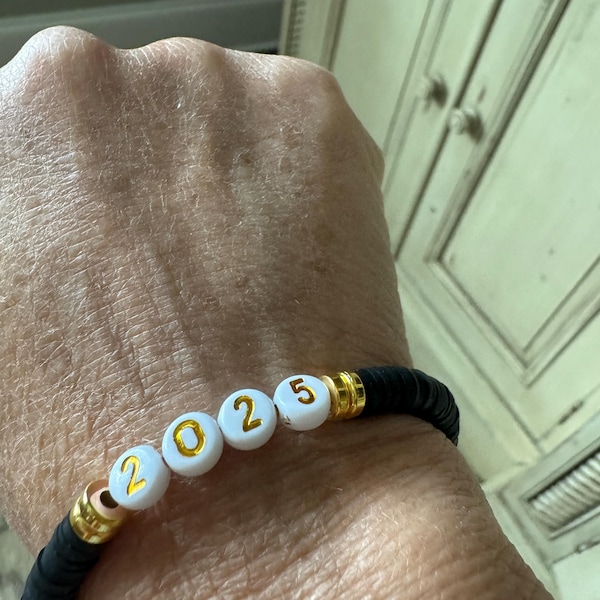 Personalized Name Graduation Bracelet | Custom Graduation Beaded ...