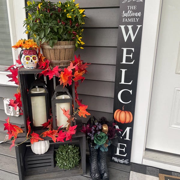 Fall Welcome Sign, Autumn Welcome Sign, Welcome Sign Front Door ...