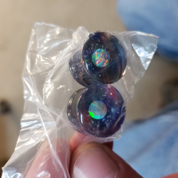 Spacey Nebula Glass Plugs, 1 Pair, Double Flare - Etsy