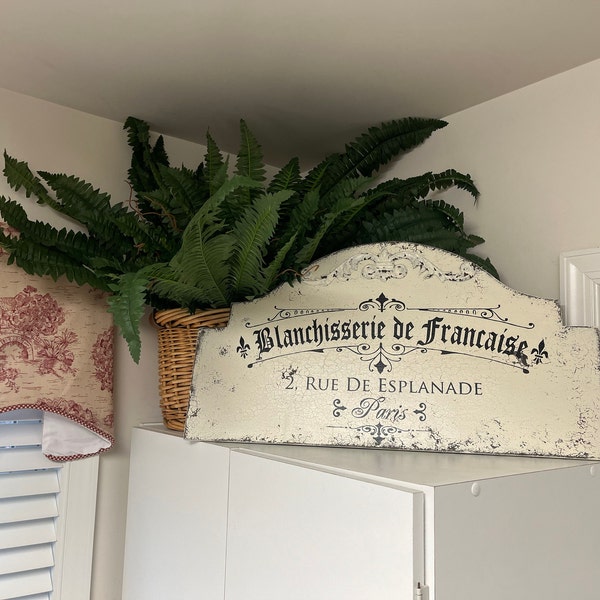 LAUNDRY, French Signs, Heavy Distressed, BLANCHISSERIE, French Laundry ...