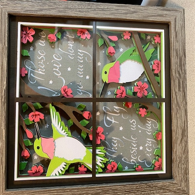 Hummingbirds Outside Window Shadow Box SVG / Memorial Shadow Box ...