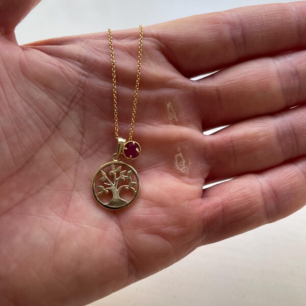 14k Gold Pomegranate Ruby Pendant, Jewish Jewelry, Gold Pendant ...