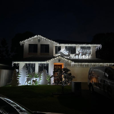 Life-size Santa's Sleigh W/santa & Reindeer Template When Made ...