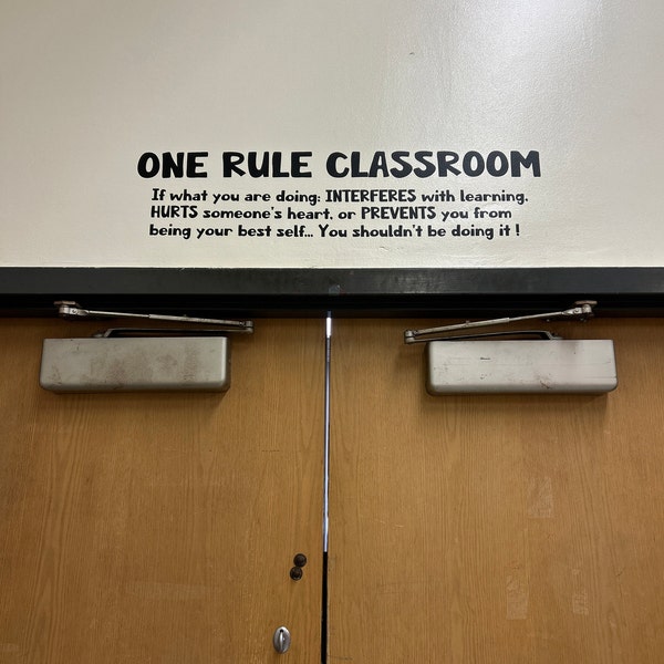 One Rule Classroom Wall Decal, Back to School Wall Decor, Be Your Best ...