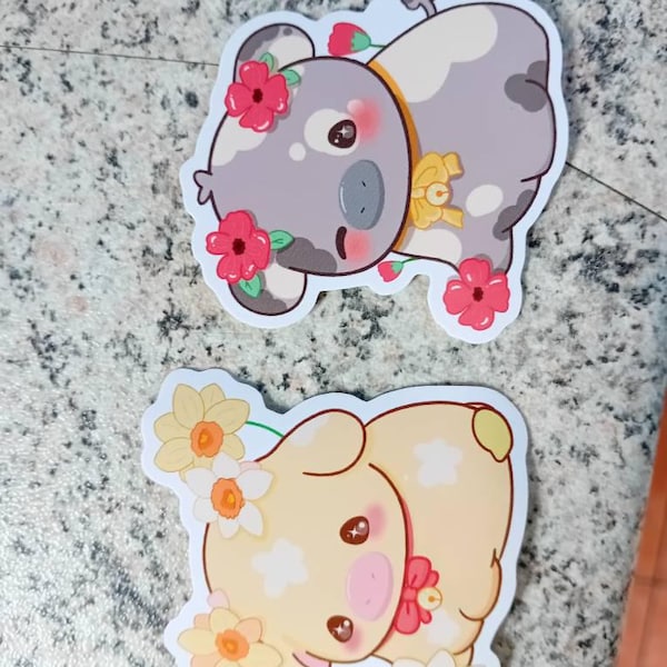 12 Birth Month Cow Stickers, Cute Cow Stickers, Waterproof Water Bottle ...